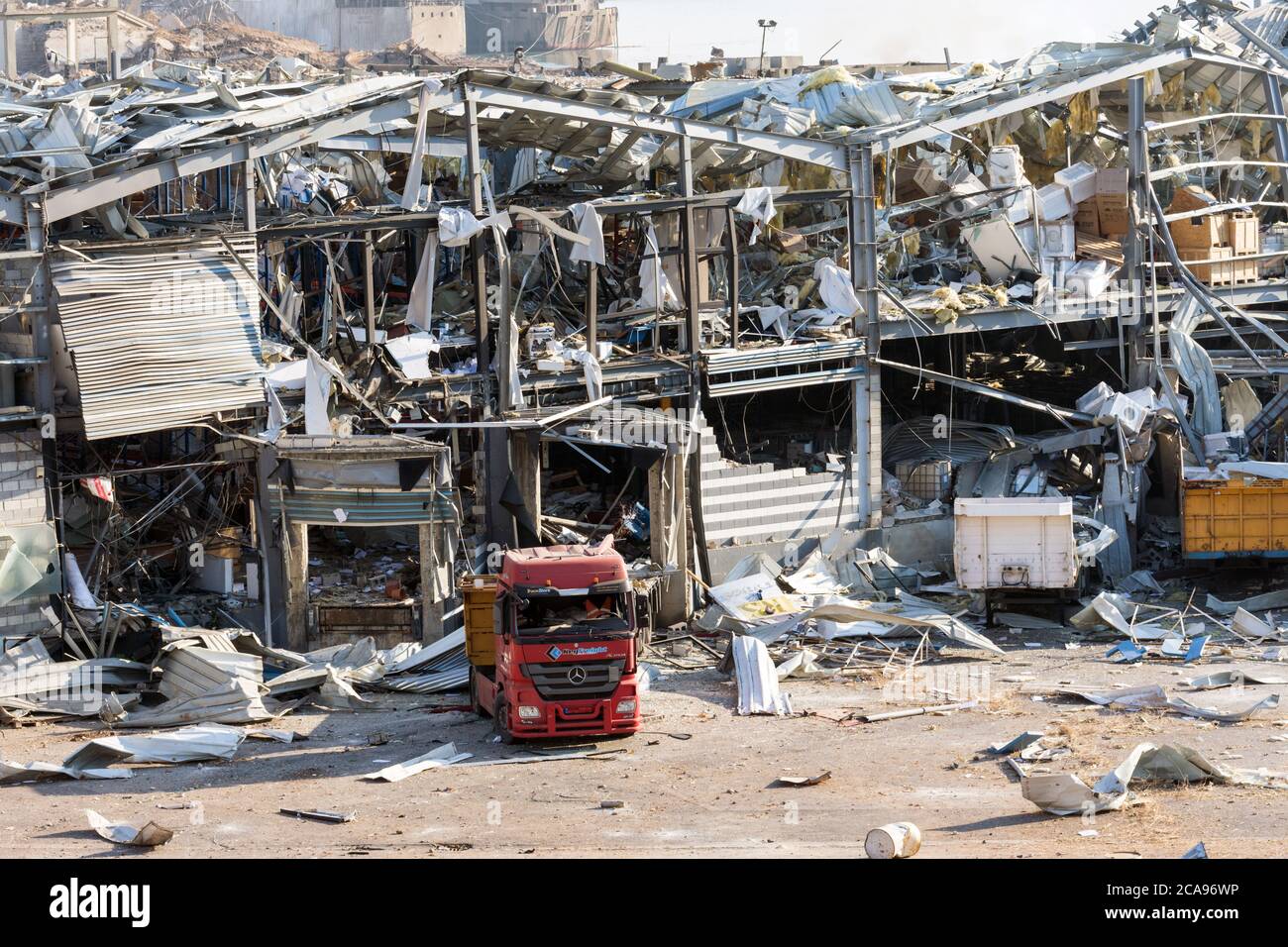 Achrafieh/Beirut, Lebanon, 5th August, 2020. Beirut port completely ...