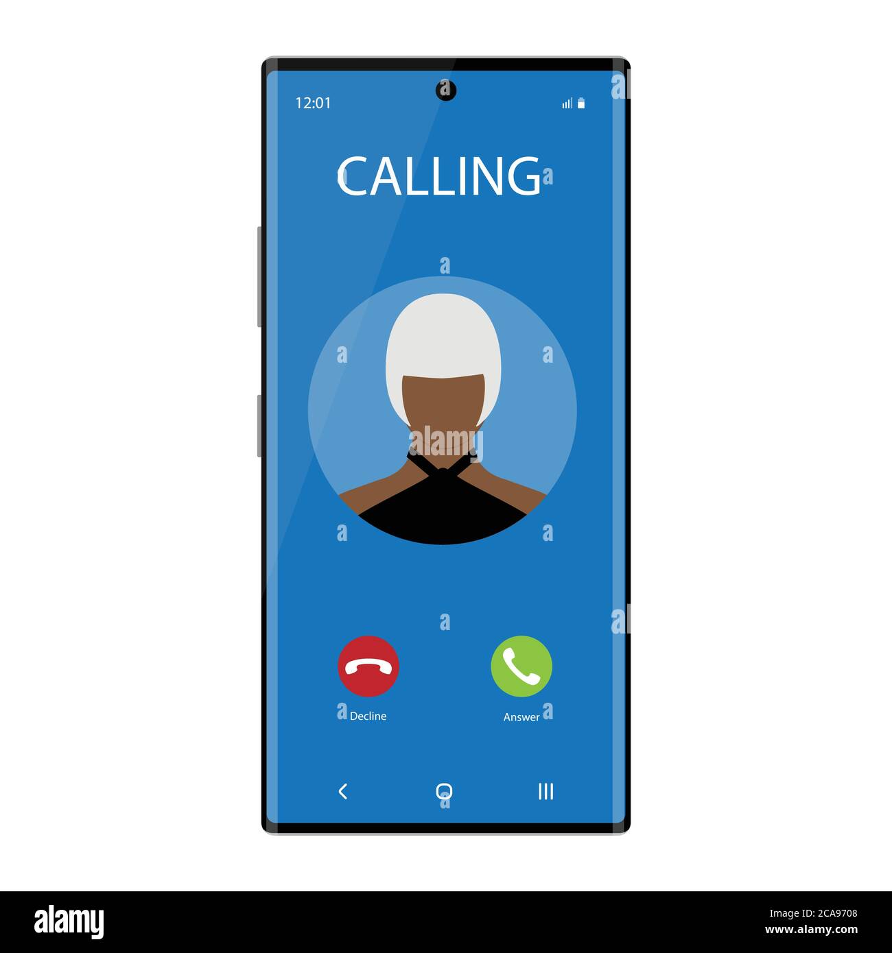 Smartphone with incoming Phone Call Screen User Interface ...