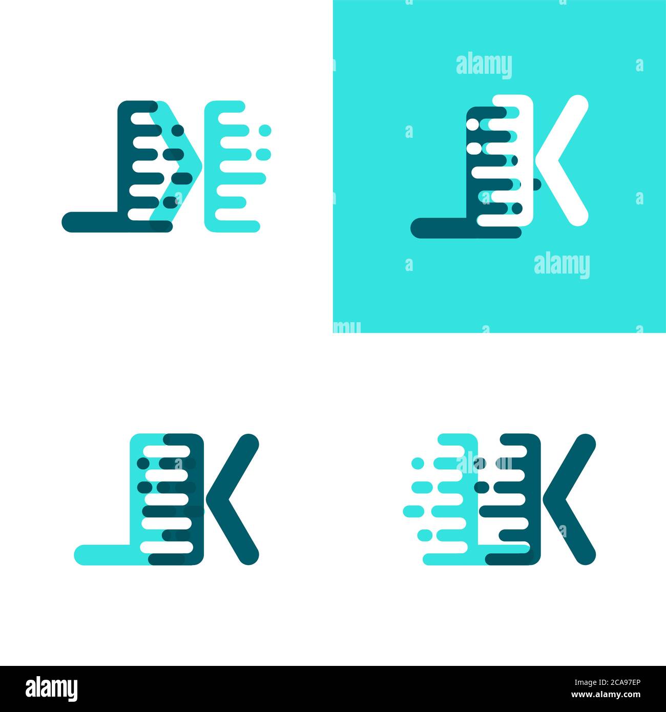 LK letters logo with accent speed in light green and dark green Stock ...