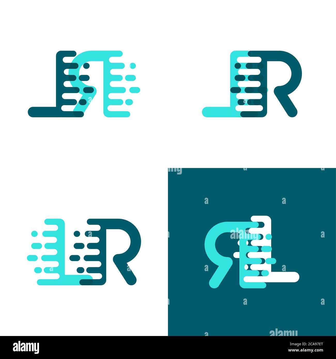 LR letters logo with accent speed in light green and dark green Stock ...