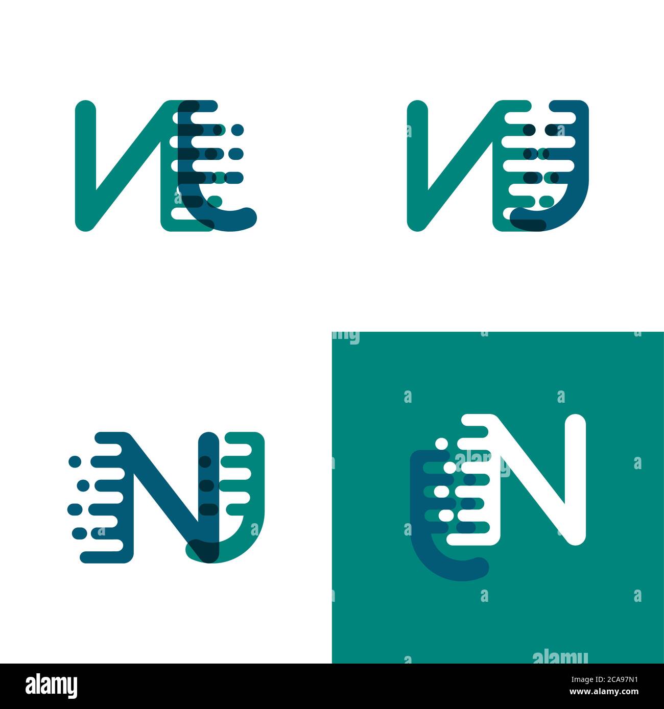 NJ letters logo with accent speed in green and dark purple Stock Vector ...