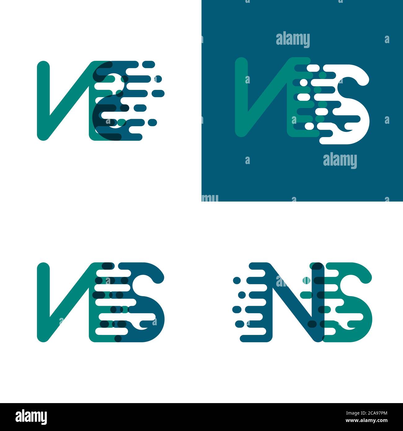 NS letters logo with accent speed in green and dark purple Stock Vector ...