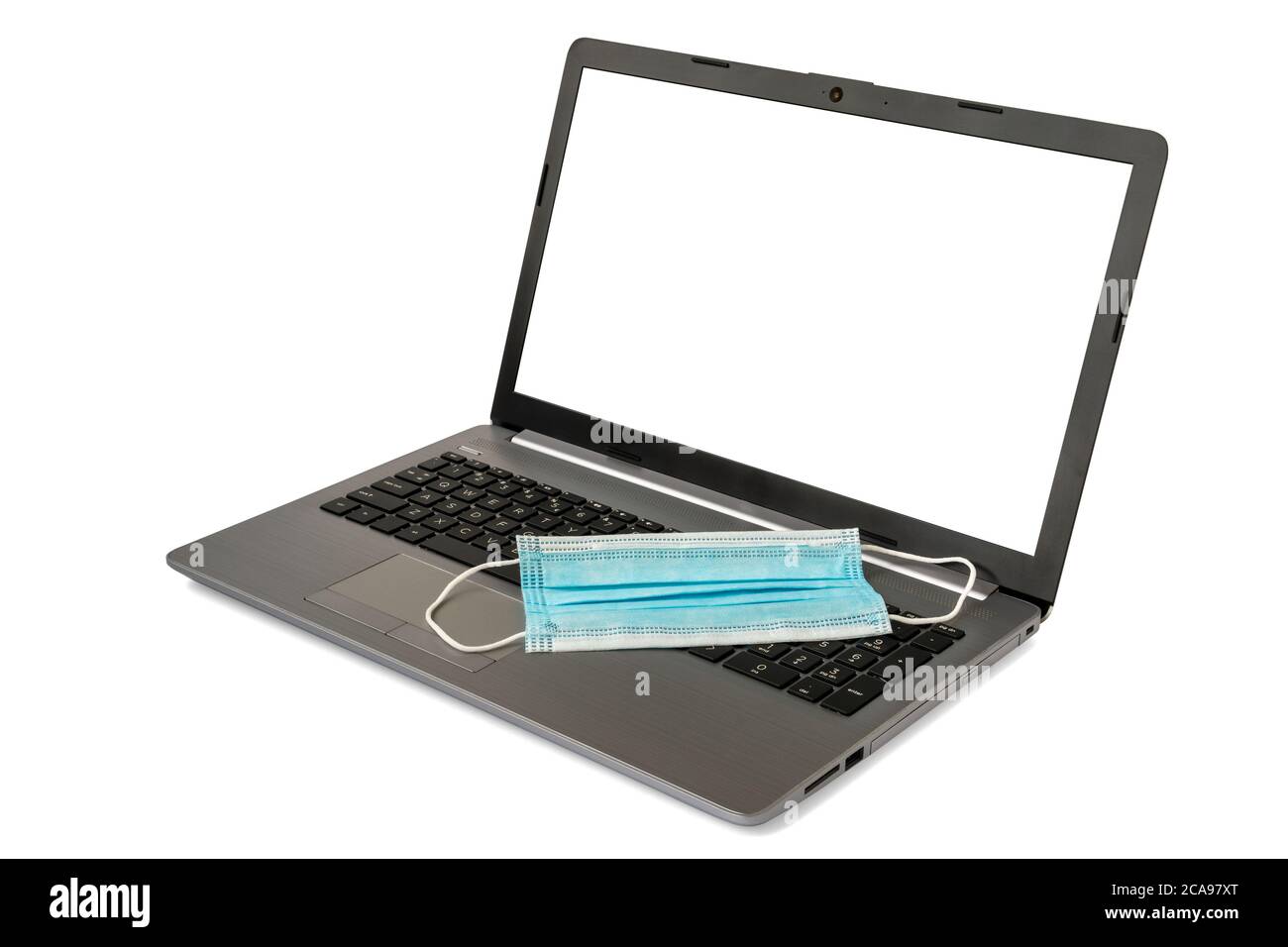 Laptop keyboard and mask Cut Out Stock Images & Pictures - Alamy