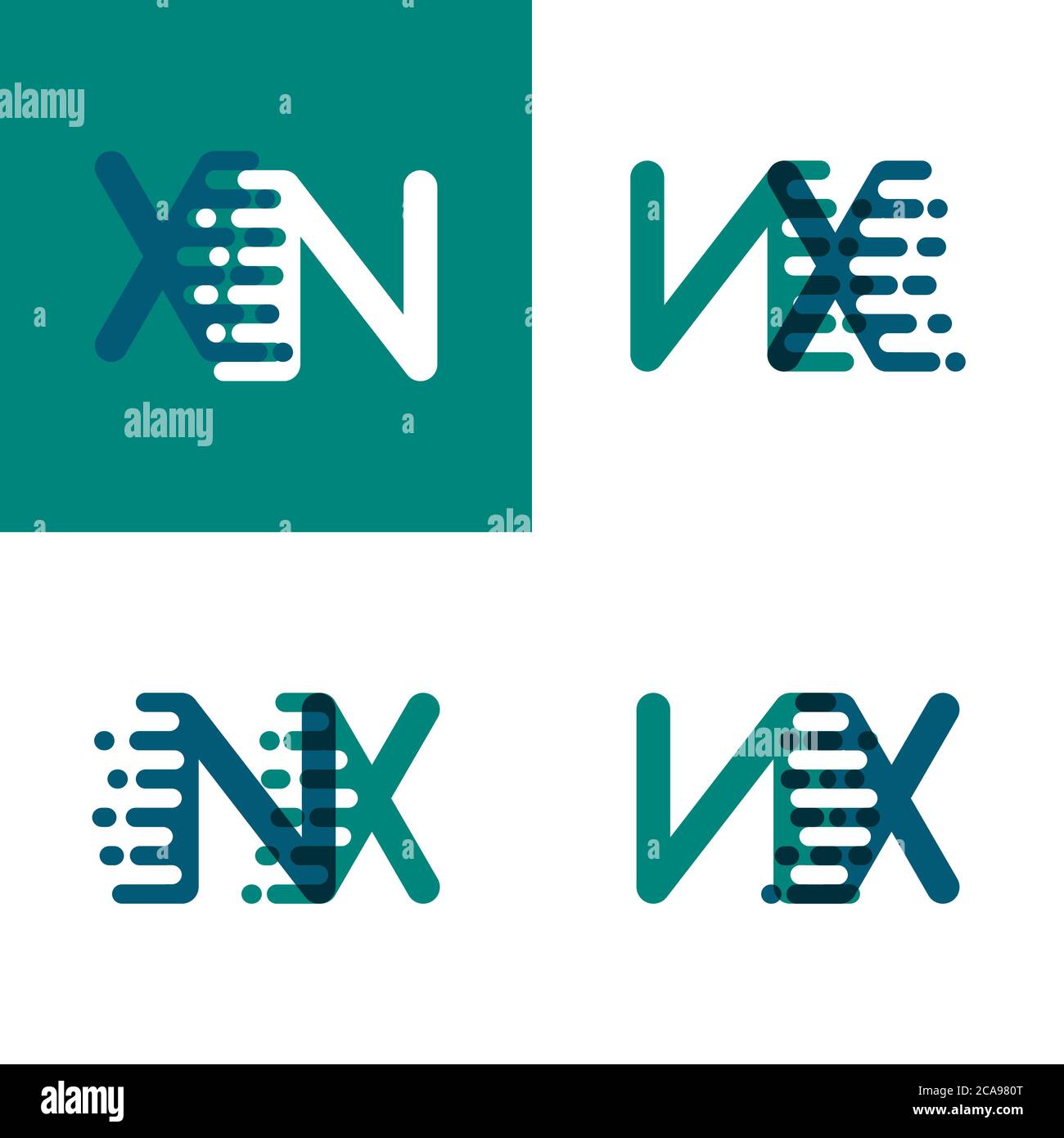 NX letters logo with accent speed in green and dark purple Stock Vector ...