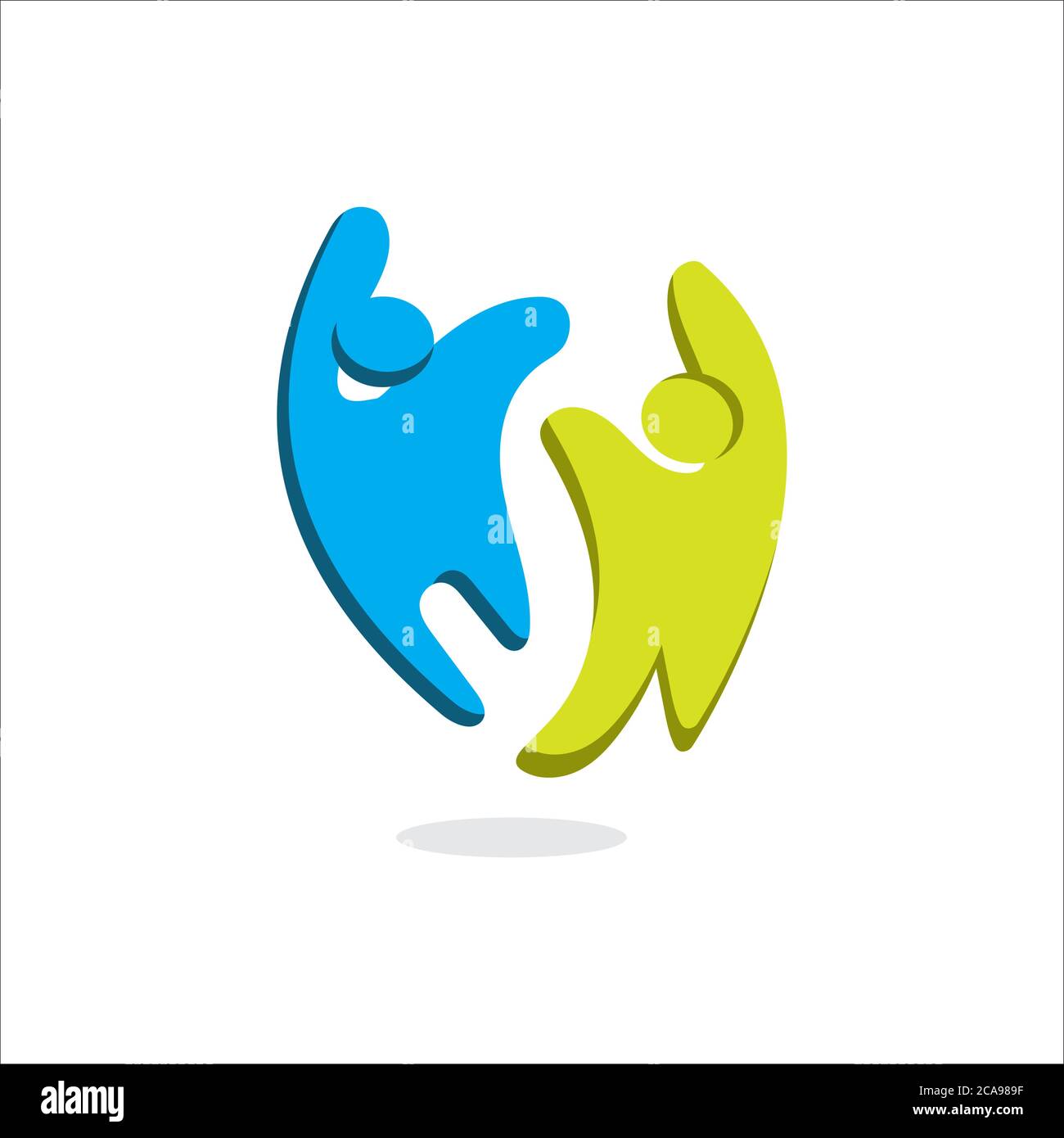 abstract 2 two happy people logo template vector design for community ...