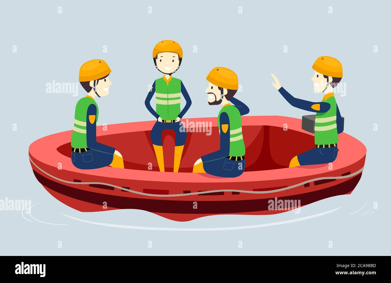 Yellow Life Raft Cartoon