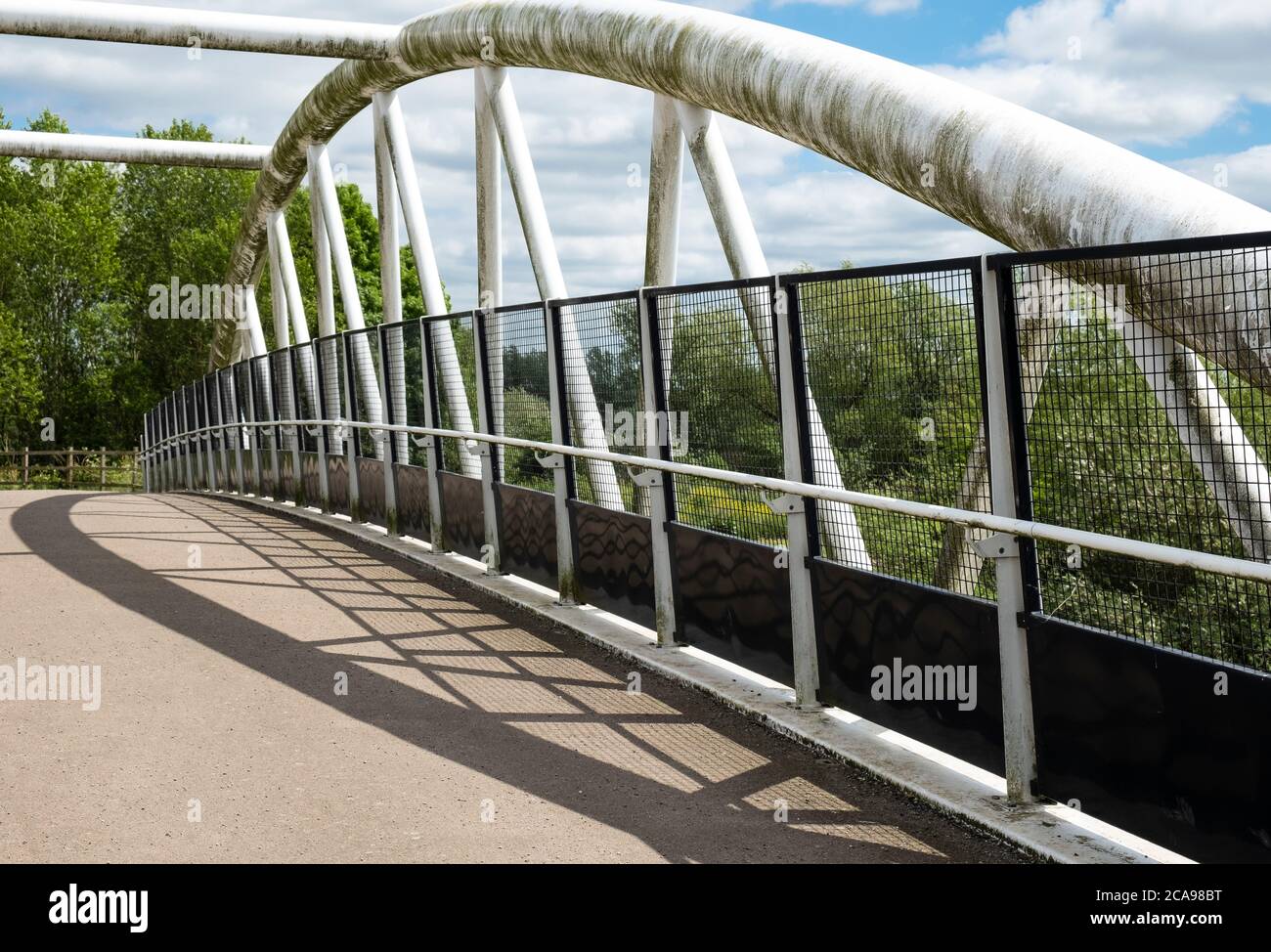 Pedestrian river bridge example Stock Photo - Alamy