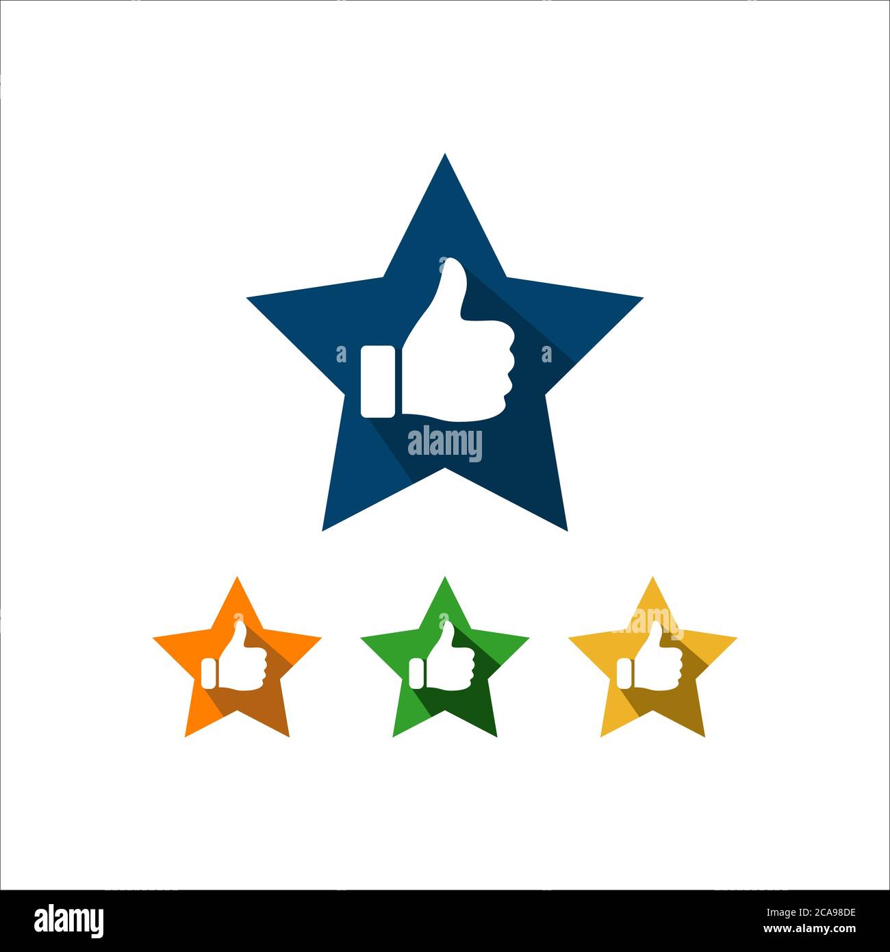 thumbs up star vector sign logo. symbol of good rating evaluation success and quality Stock ...