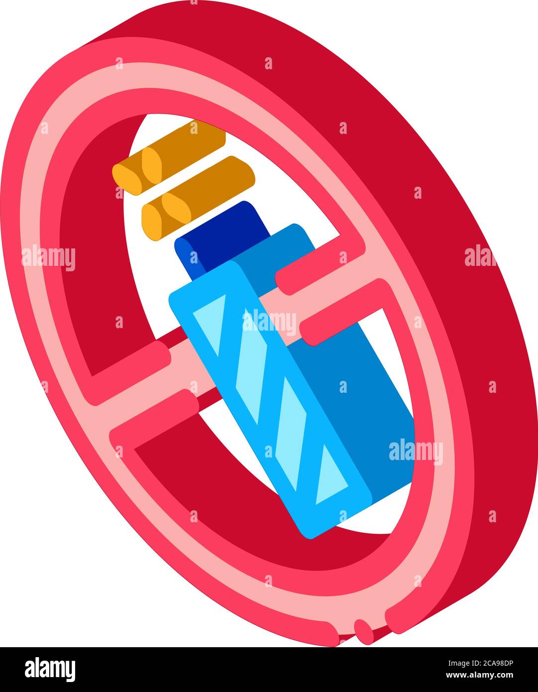 firework crossed out sign isometric icon vector illustration Stock ...