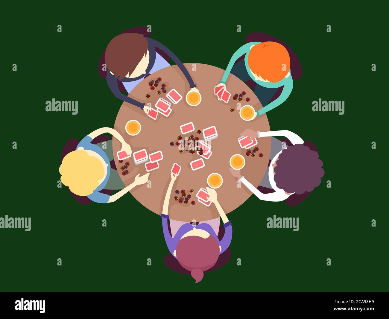 Cartoon illustration man playing cards hi-res stock photography and ...