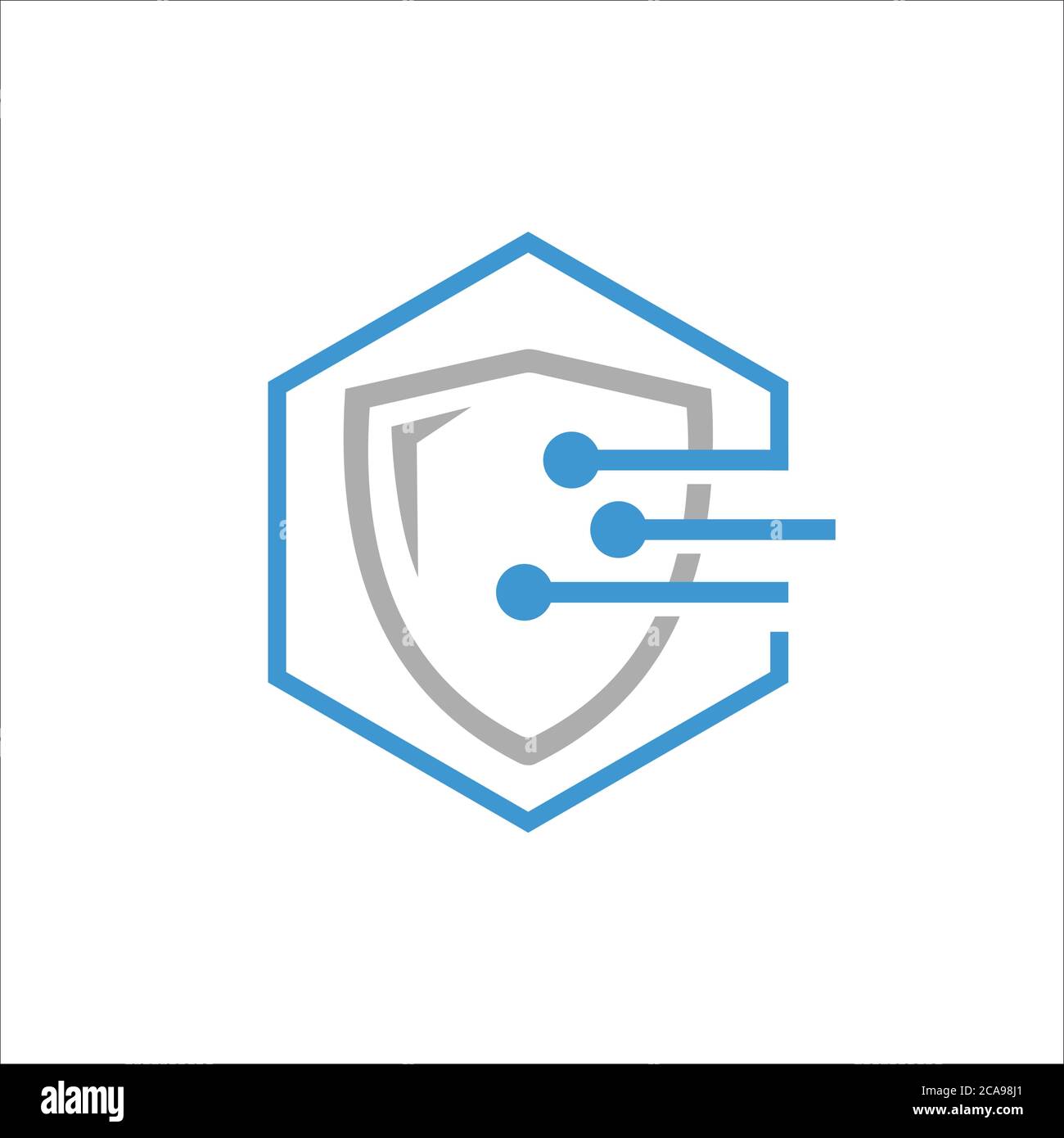 Abstract cyber security logo design vector. dot circle digital ...