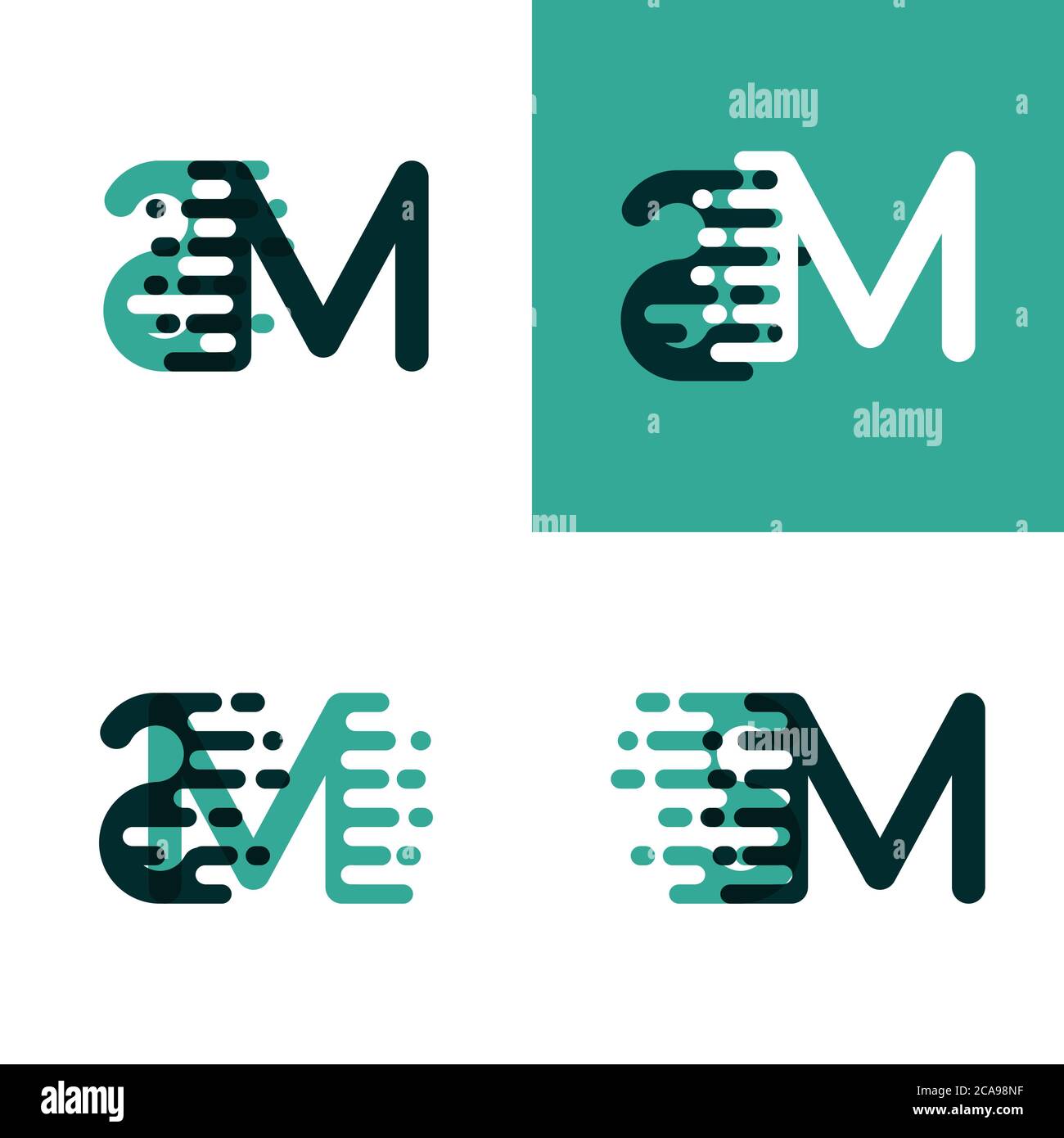 SM letters logo with accent speed in light green and dark green Stock ...