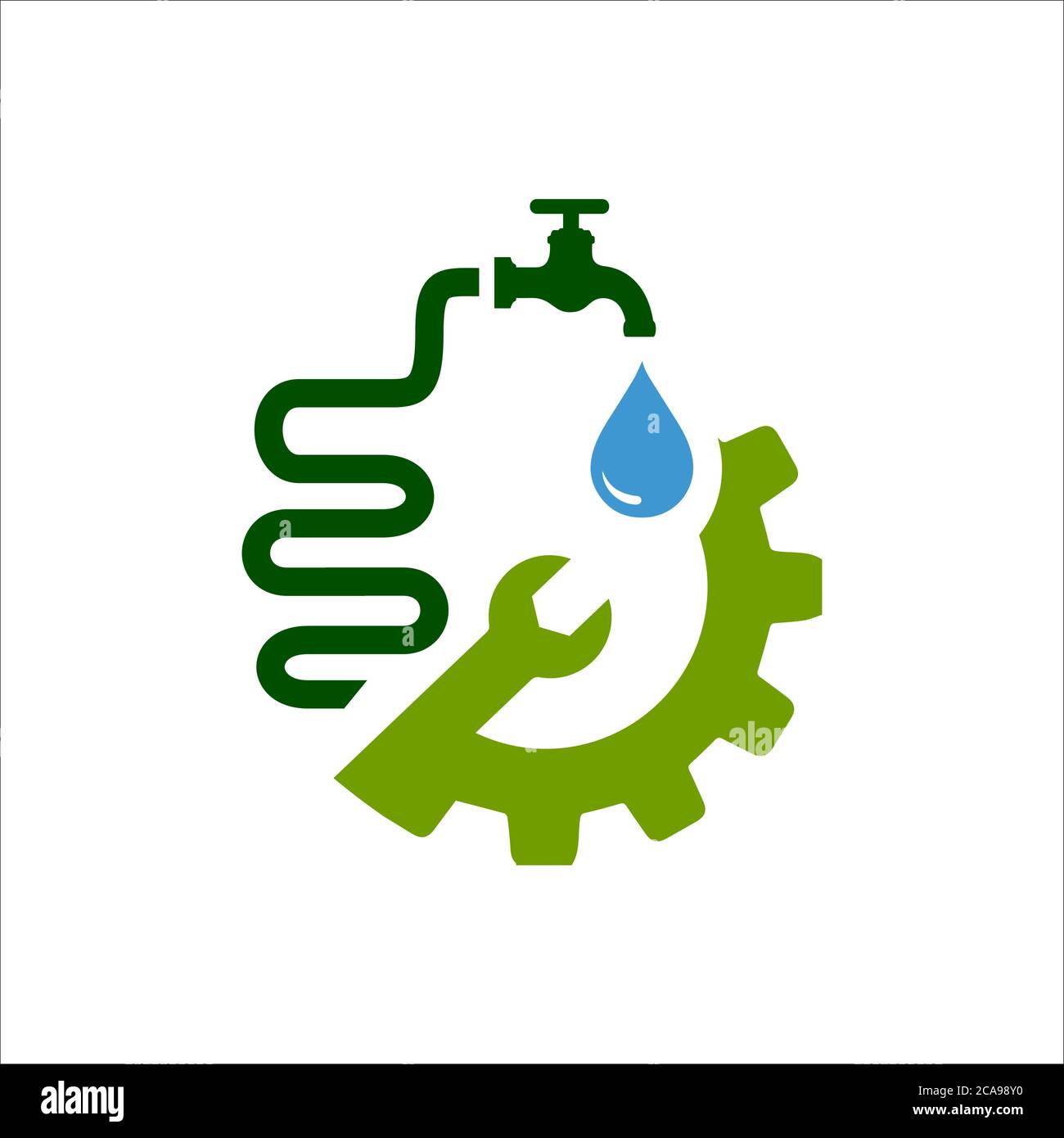 sanitary logo vector symbol icon of pipe and drop water in white ...