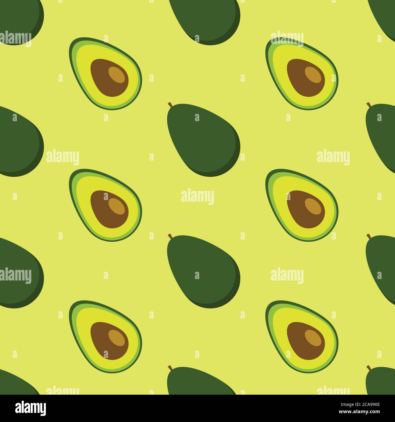 Avocado seamless pattern, background. Top view. Banner. Pop art design ...