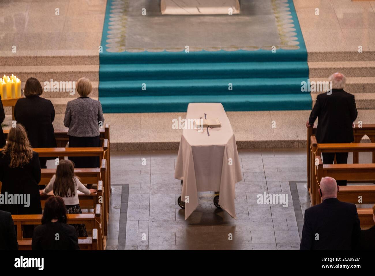 The funeral of John Hume at St Eugene's Cathedral in Londonderry Stock ...
