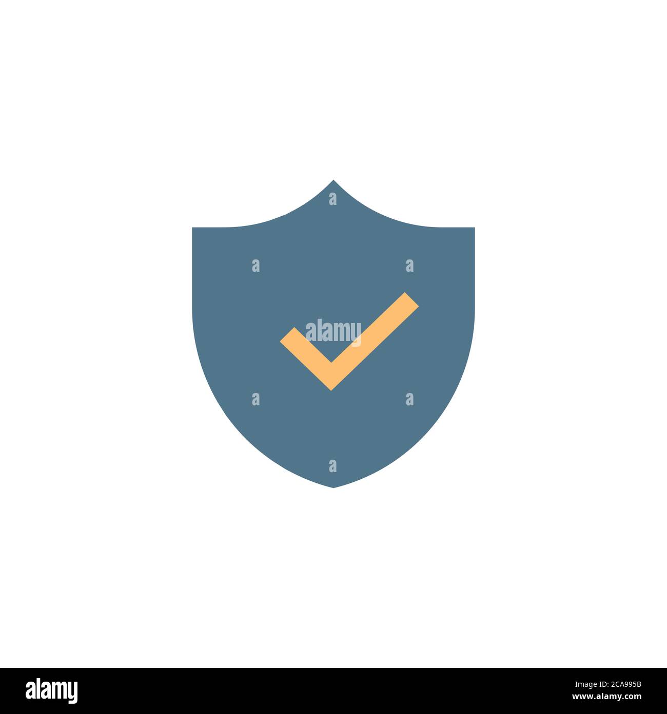 Shield and Check Mark Icon Vector Logo Template. Security or protection ...