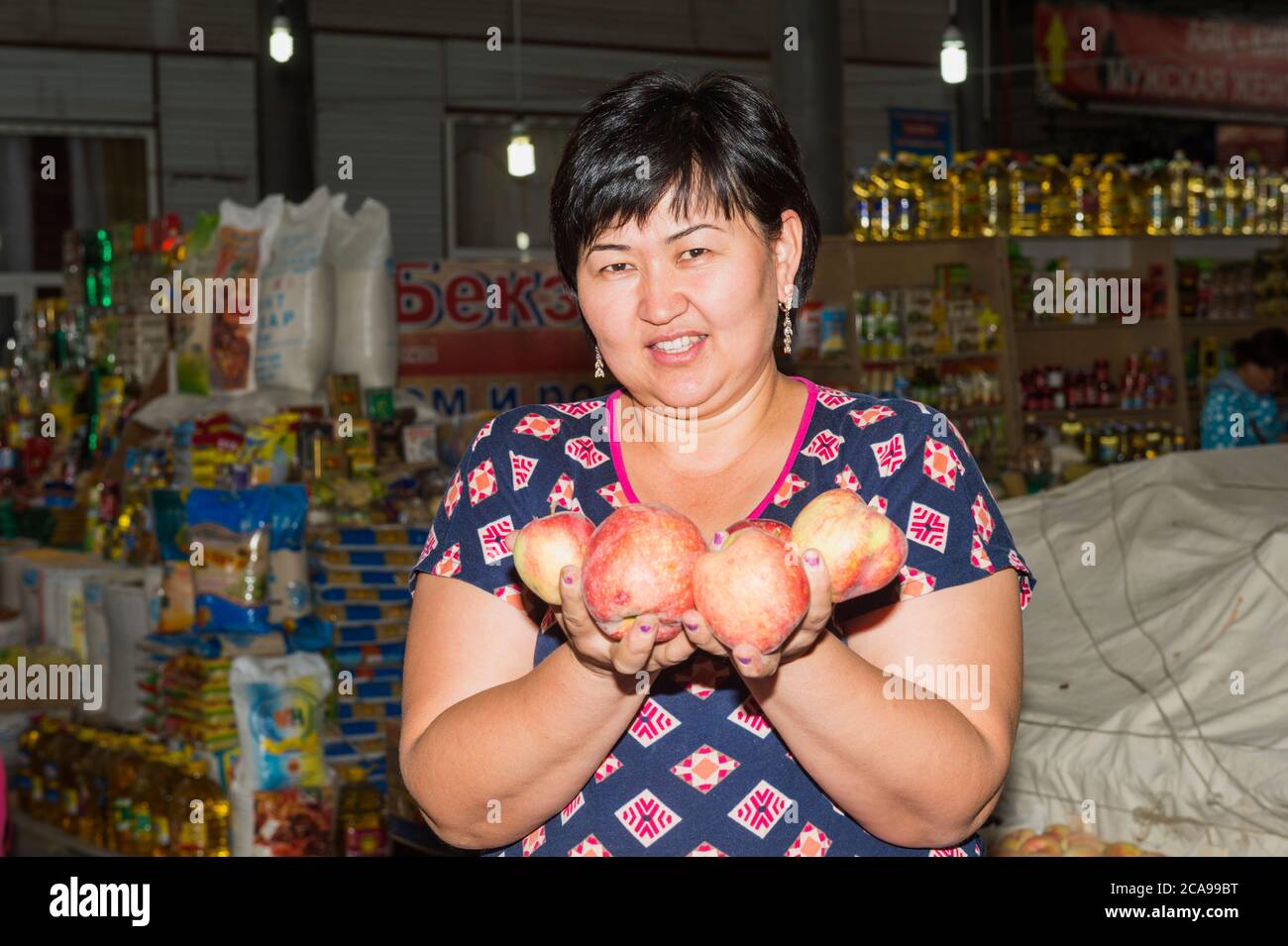 Kazakh women at vegetables stalls hi-res stock photography and images ...