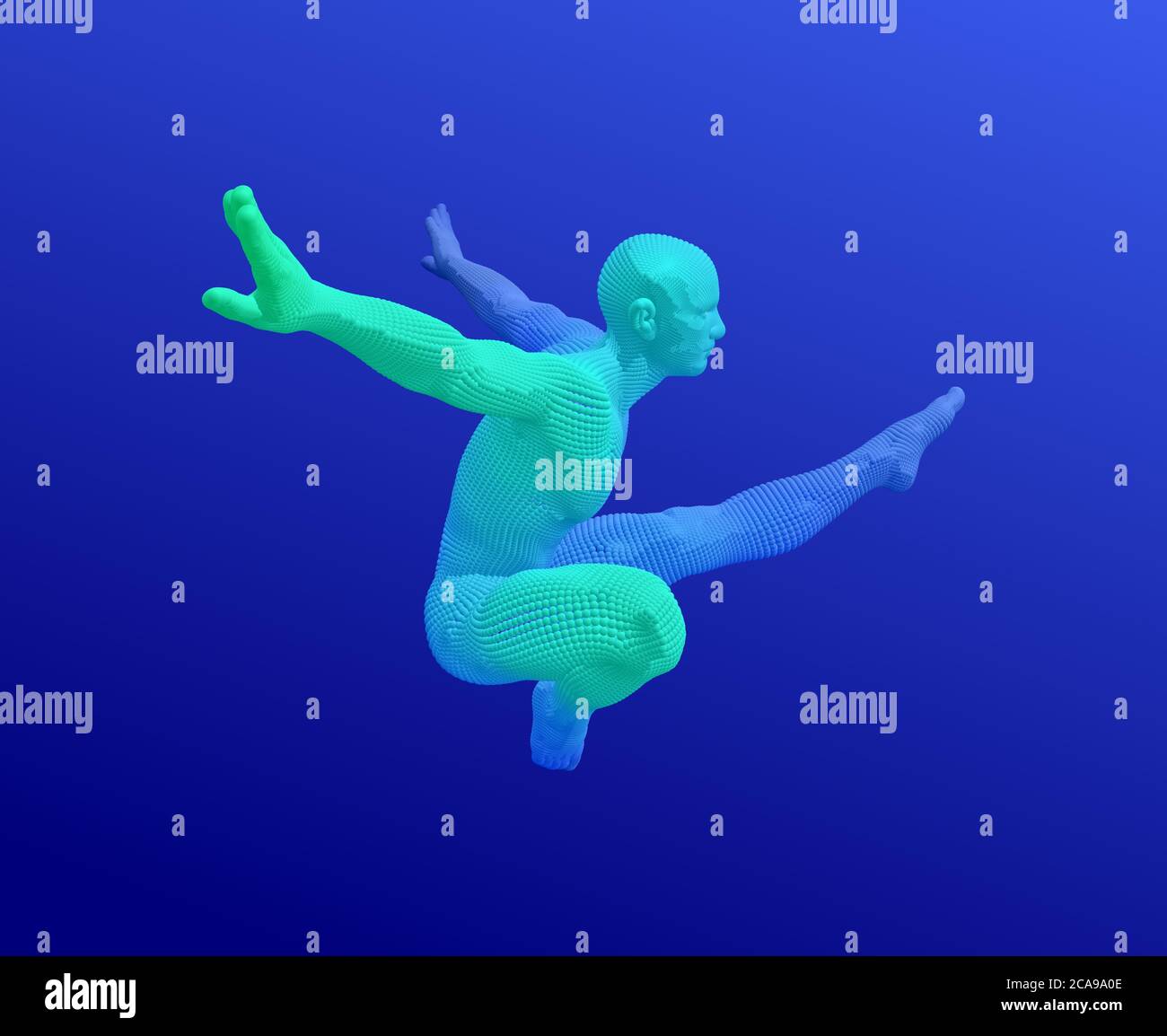 Gymnast or dancer. 3d model of man. Sport symbol. Design element ...