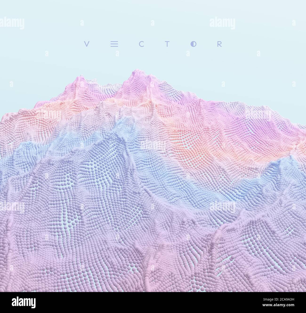 Landscape with mountains. Mountainous terrain. Abstract background. 3d ...