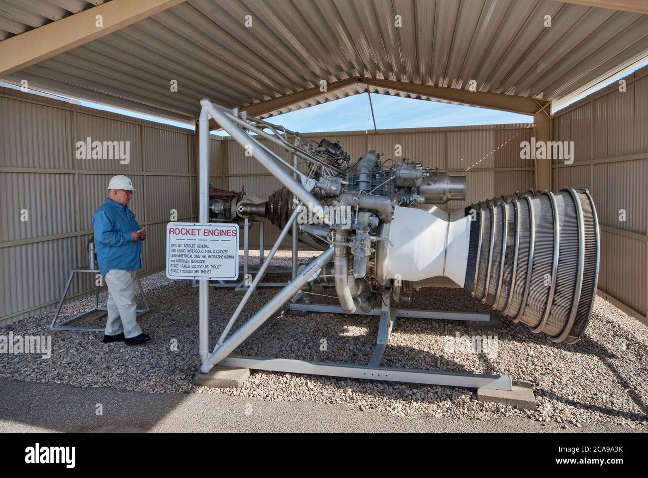 Guide at rocket engine at Titan Missile Museum near Green Valley ...