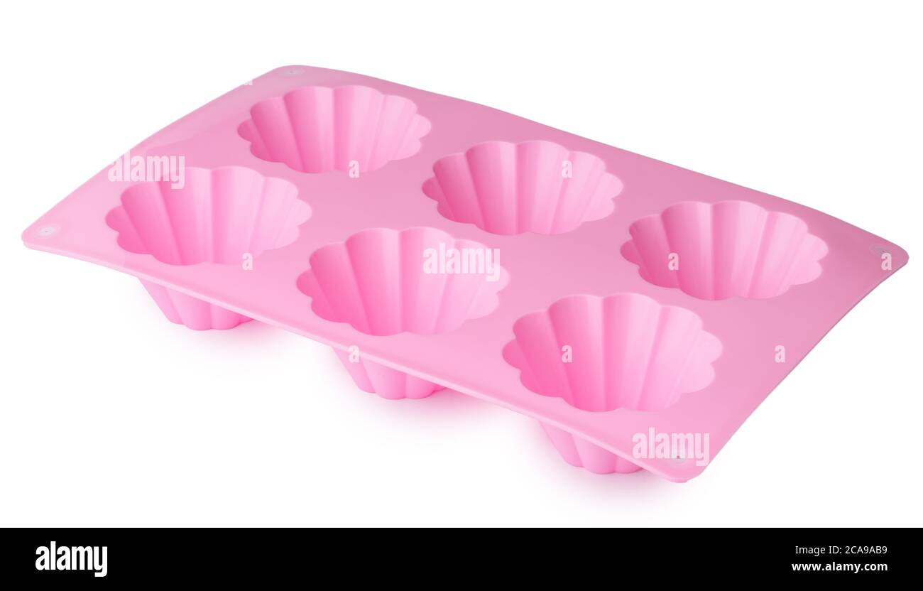Silicone form for cupcake baking on white background Stock Photo - Alamy