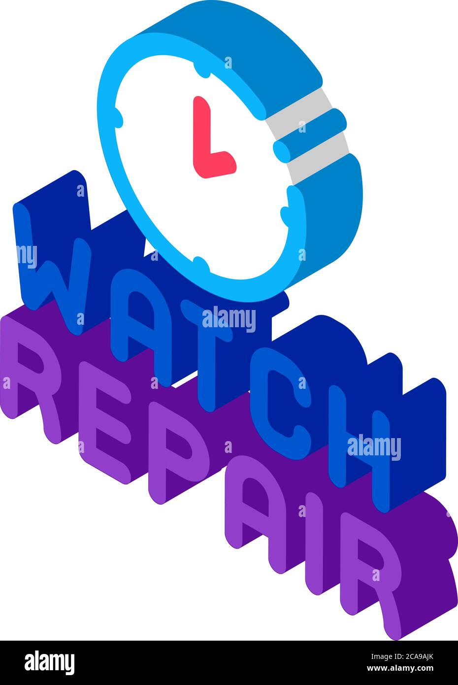 watch repair logo isometric icon vector illustration Stock Vector Image ...