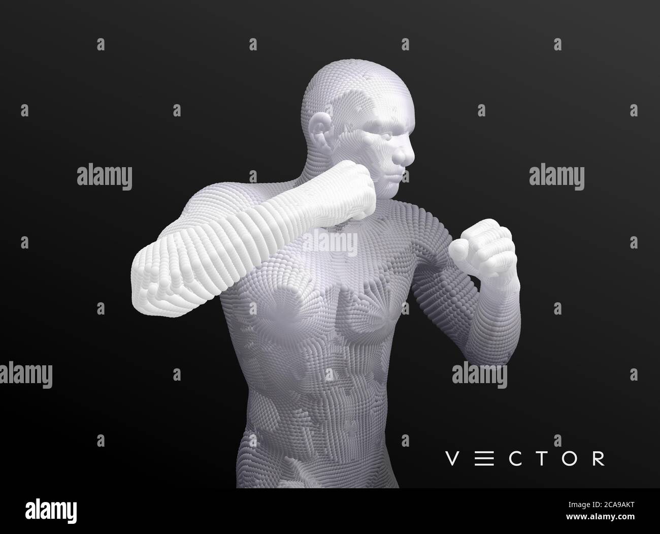 Boxer. Fighting man. Sport symbol. Vector illustration composed of ...