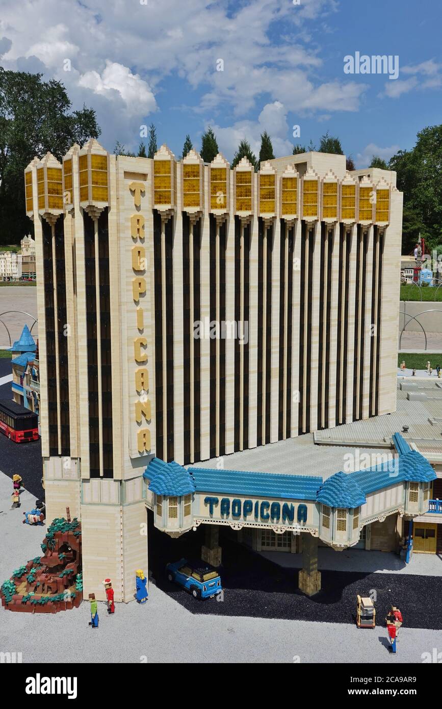 ORLANDO, FL -20 JUN 2020- View of Las Vegas landmarks built out of LEGO ...