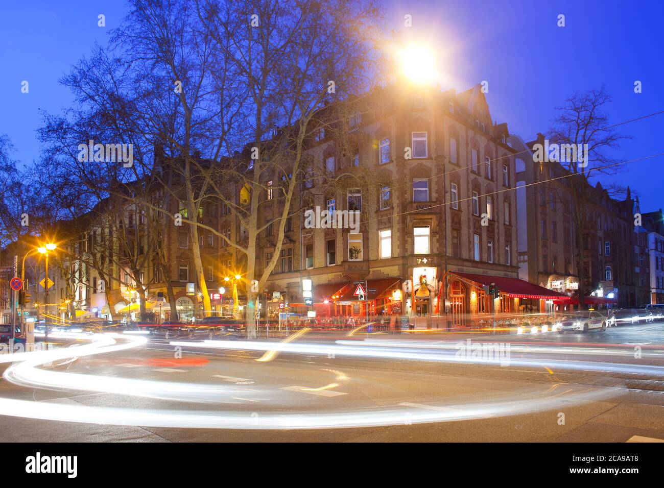 Frankfurt, Hesse, Germany, Europe- Nightlife and people ejoying at a ...