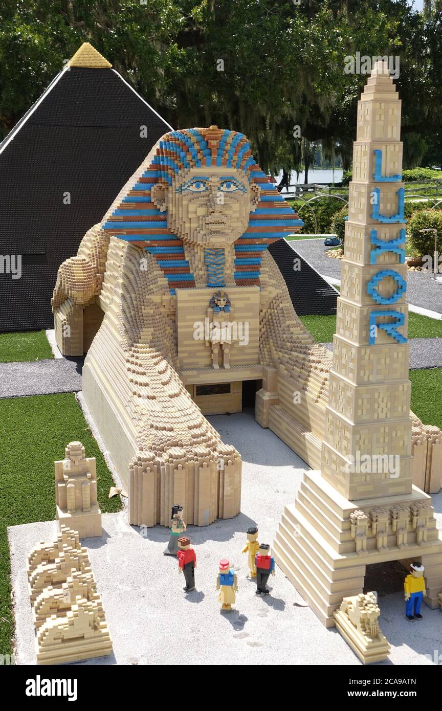 ORLANDO, FL -20 JUN 2020- View of Las Vegas landmarks built out of LEGO ...