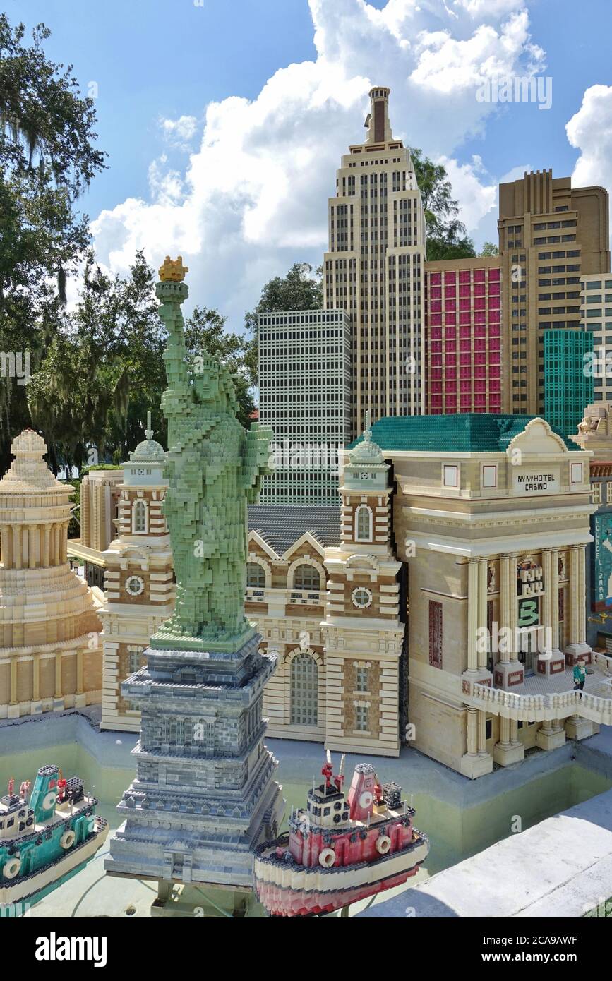 ORLANDO, FL -20 JUN 2020- View of Las Vegas landmarks built out of LEGO ...