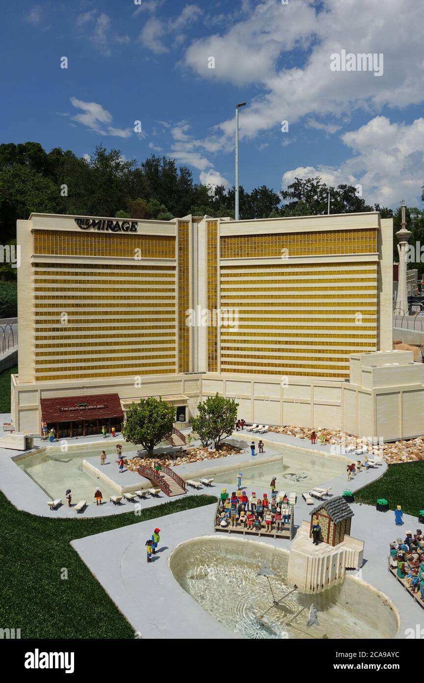 ORLANDO, FL -20 JUN 2020- View of Las Vegas landmarks built out of LEGO ...