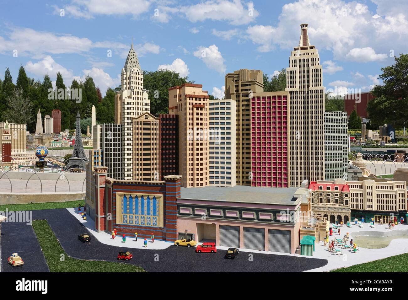 ORLANDO, FL -20 JUN 2020- View of Las Vegas landmarks built out of LEGO ...