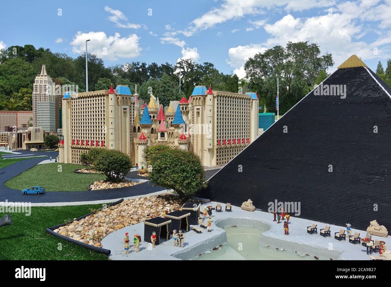 ORLANDO, FL -20 JUN 2020- View of Las Vegas landmarks built out of LEGO ...