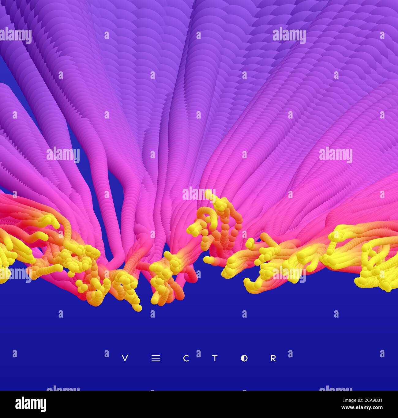 Array with dynamic emitted particles. Abstract background. 3d vector illustration Stock Vector ...