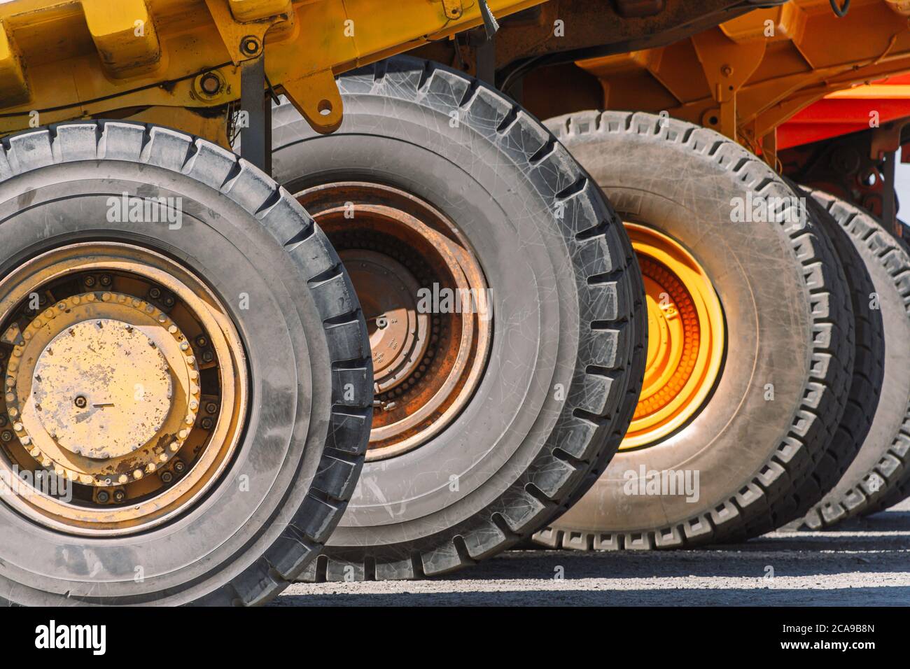 large dump truck wheels Mining, quarry equipment Stock Photo - Alamy