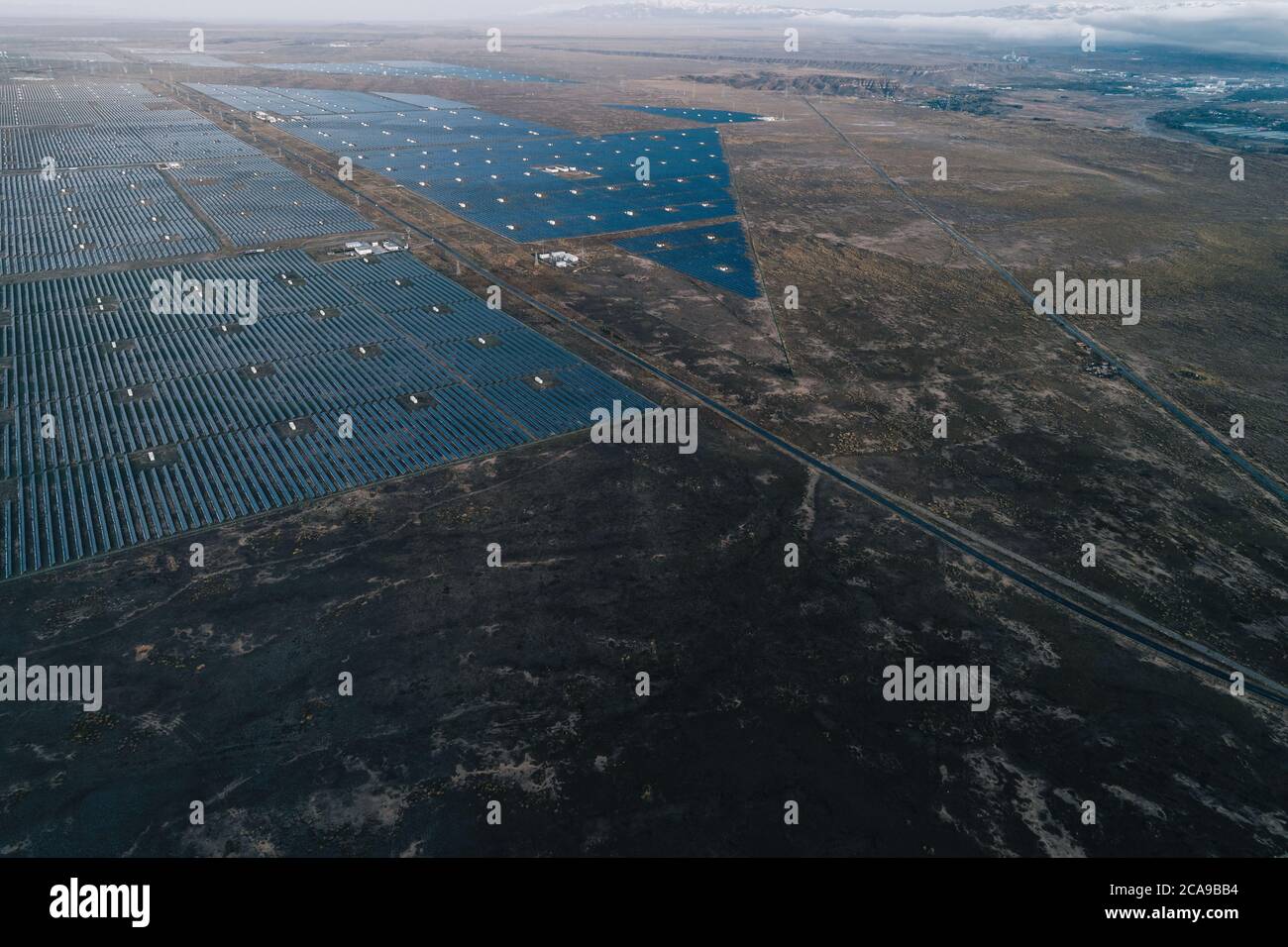 aerial view of a photovoltaic power station Stock Photo - Alamy