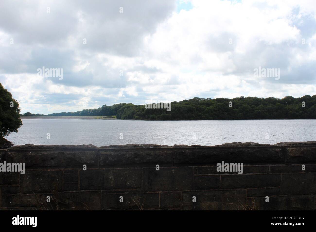 Anglezarke reservoir view from bridge, inc trees, in Anglezarke ...