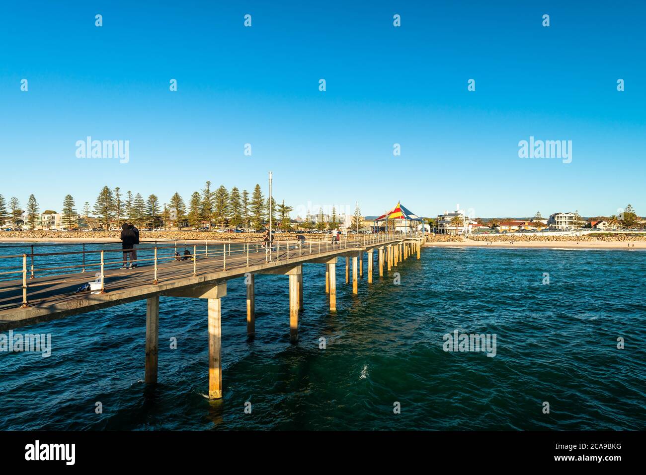 Adelaide, South Australia - December 22, 2018: Fishermen fishing from ...