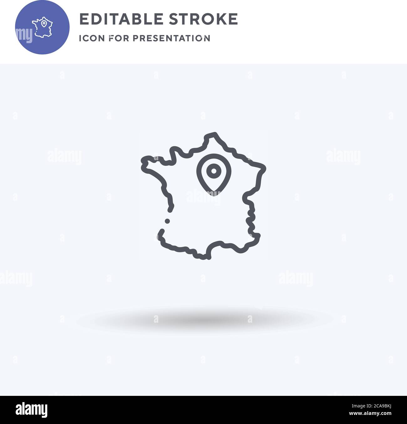 France icon vector, filled flat sign, solid pictogram isolated on white ...