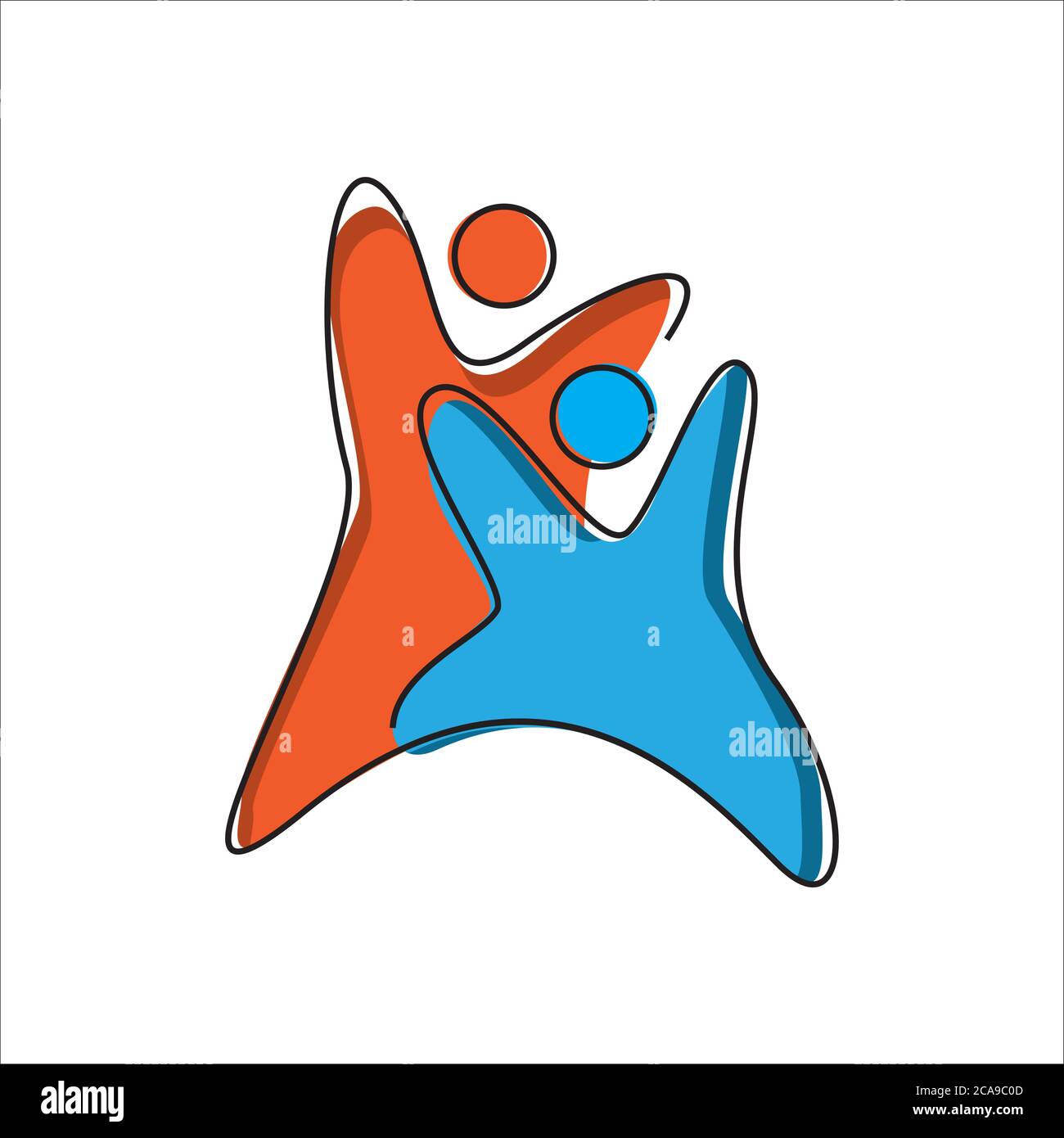 abstract 2 two people logo template vector design. the concept of ...