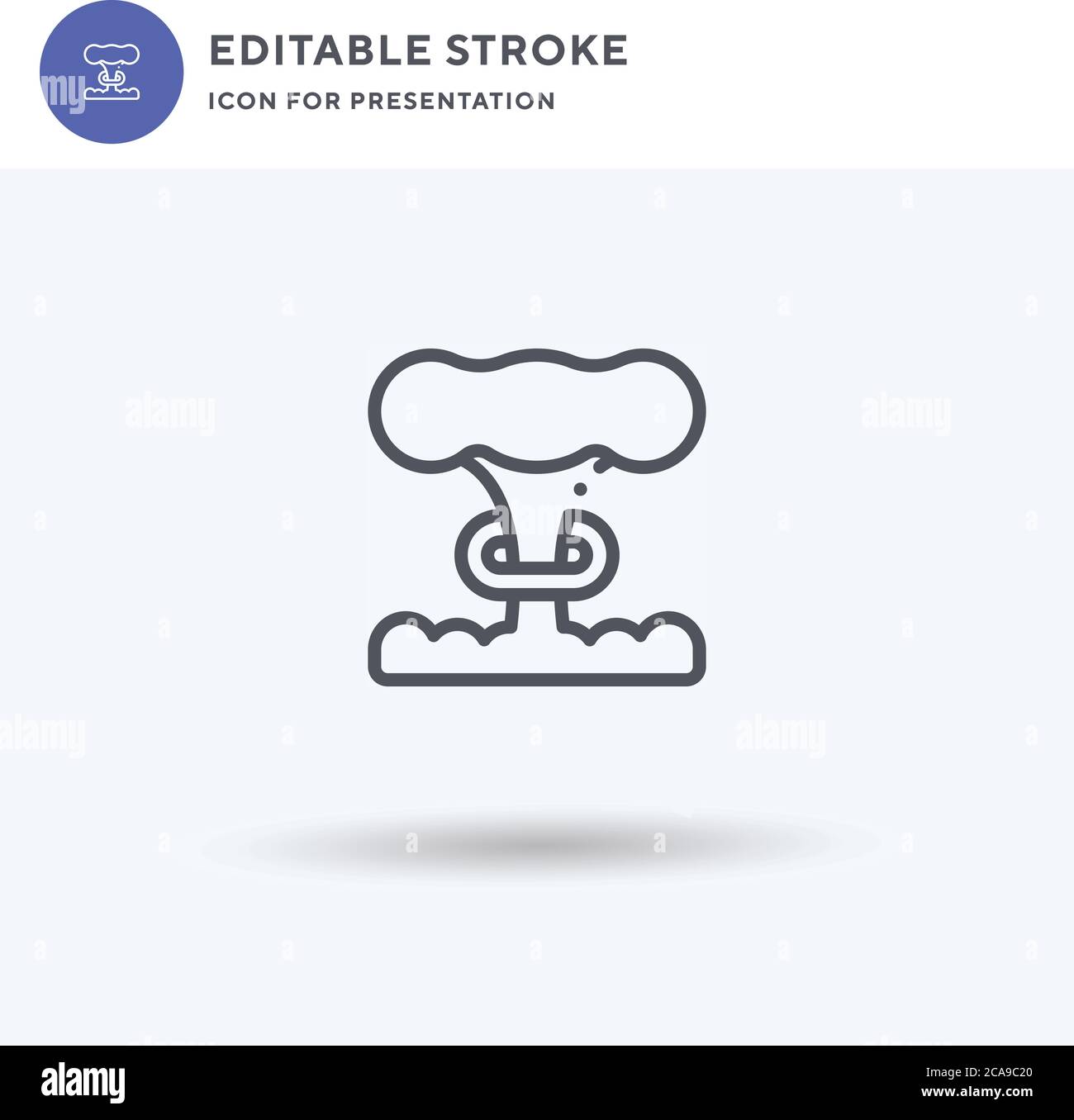 Nuclear Explosion icon vector, filled flat sign, solid pictogram ...