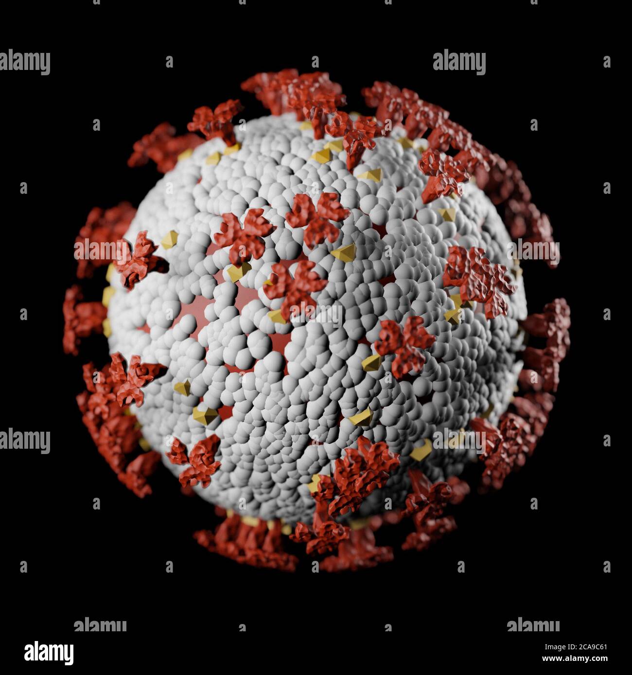 Coronavirus cell, Covid-19 model illustration, global pandemic ...