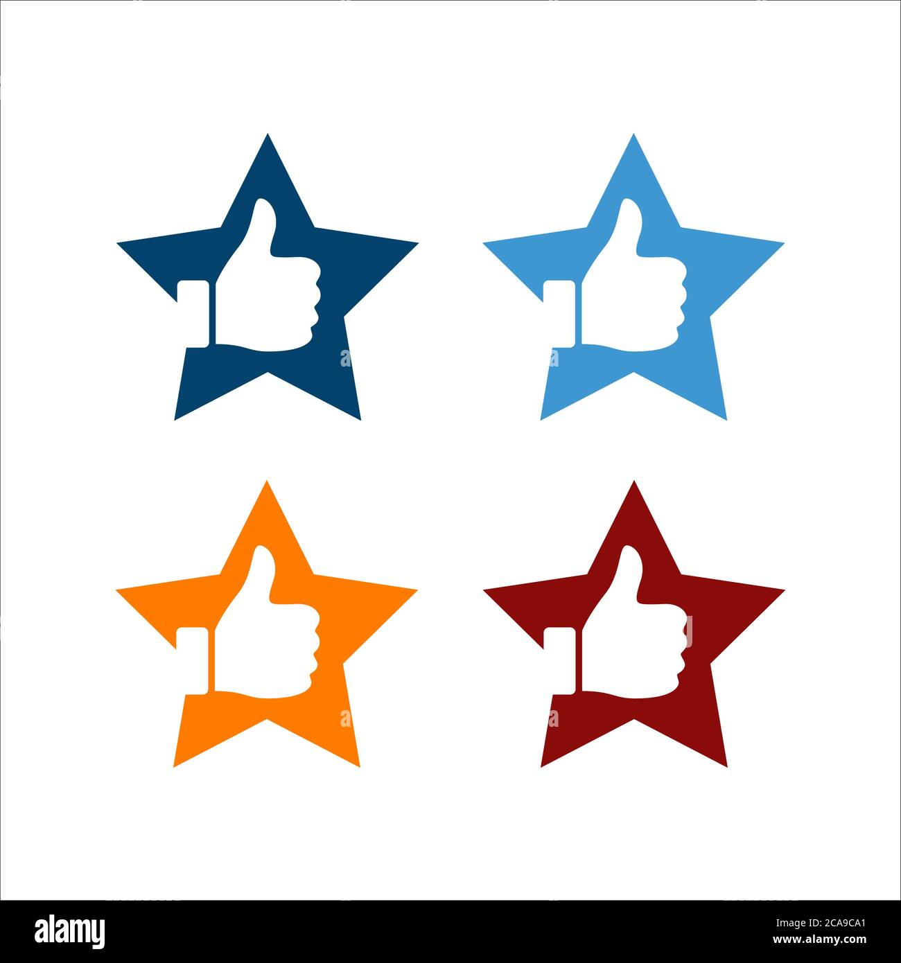 thumbs up star logo design vector sign. symbol of good rating evaluation success and quality ...