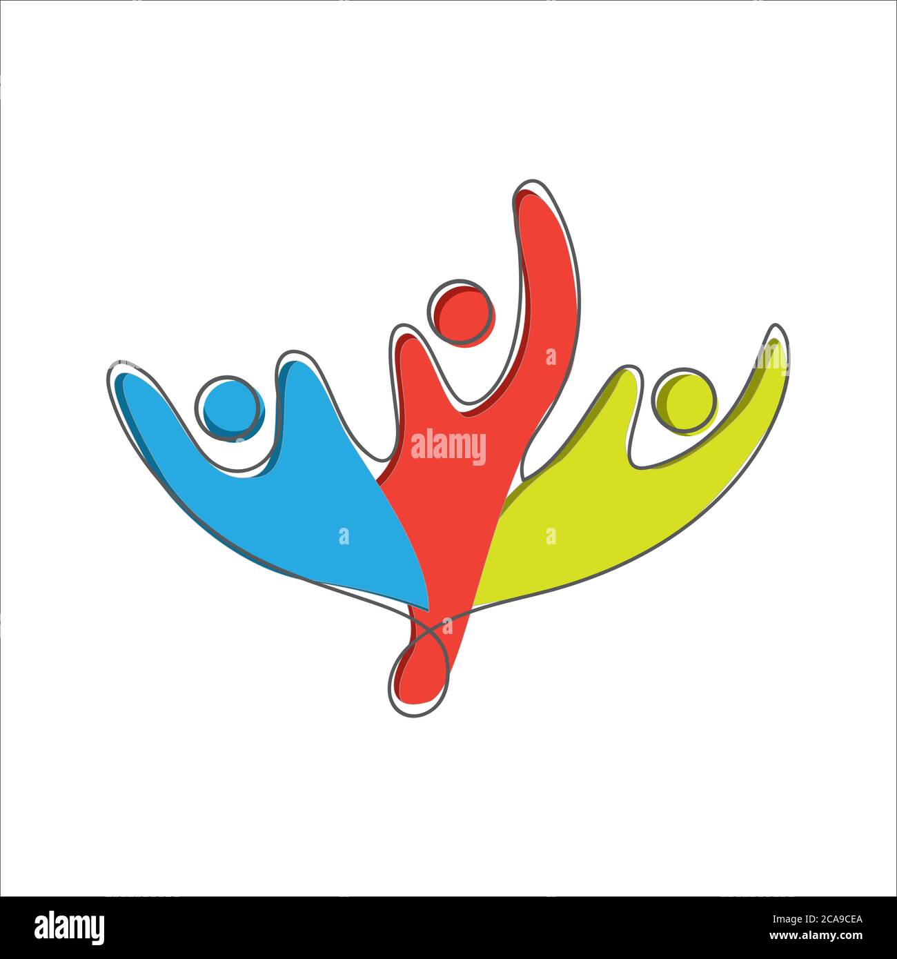 abstract 3 Three people logo template vector design group sign of ...