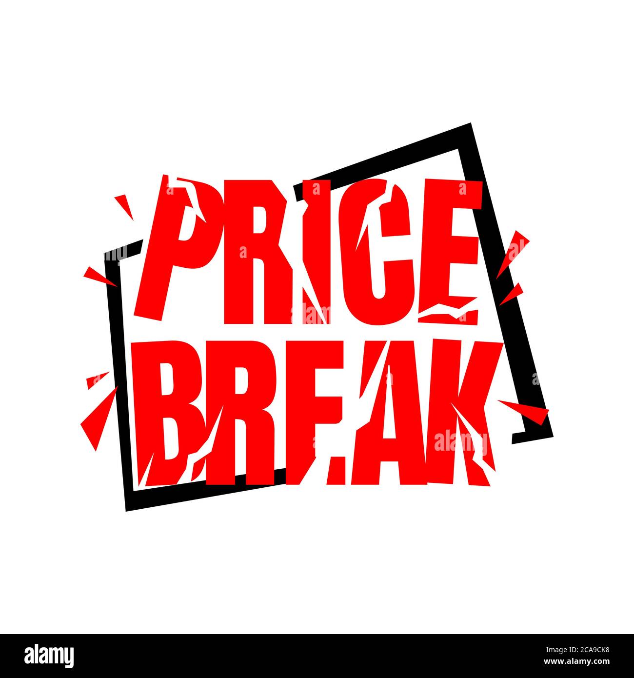 Price break stamp vector promotional template illustration on white ...