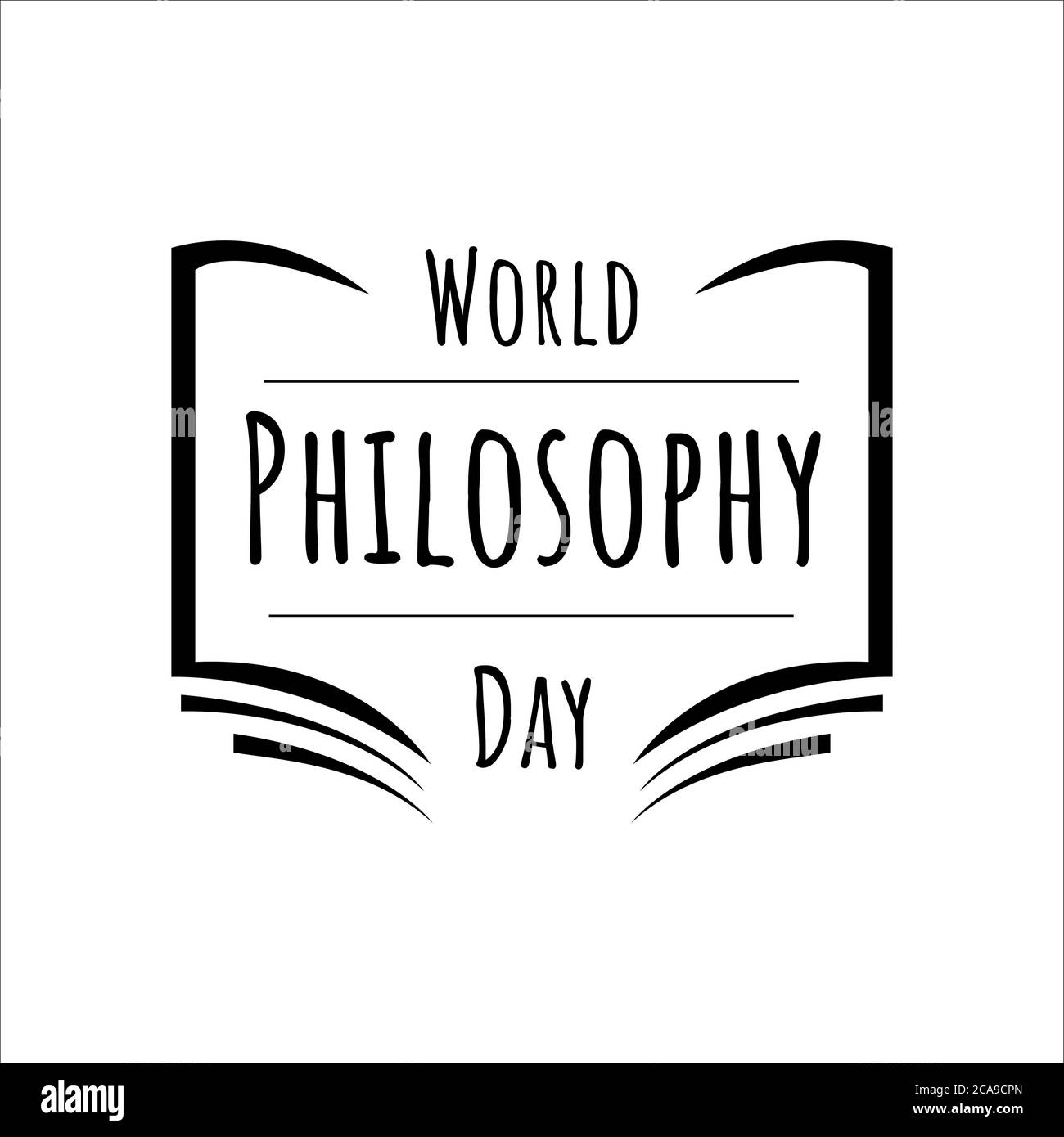 Hand drawn lettering of World Philosophy Day design vector graphic ...