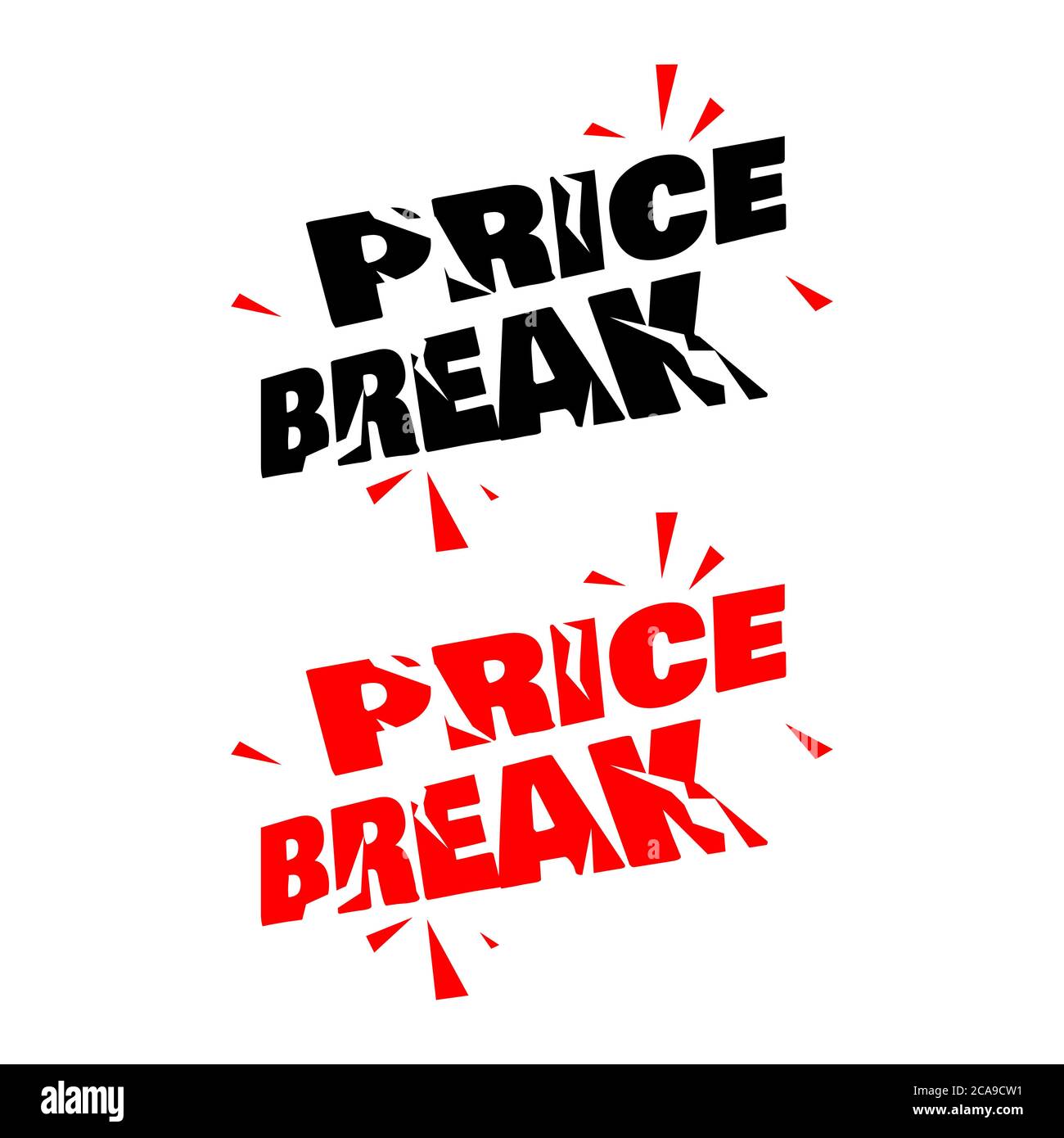 Price break stamp vector promotional template illustration on white ...