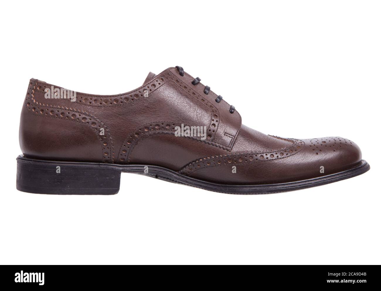 Brown leather men's shoes in classic style Stock Photo - Alamy