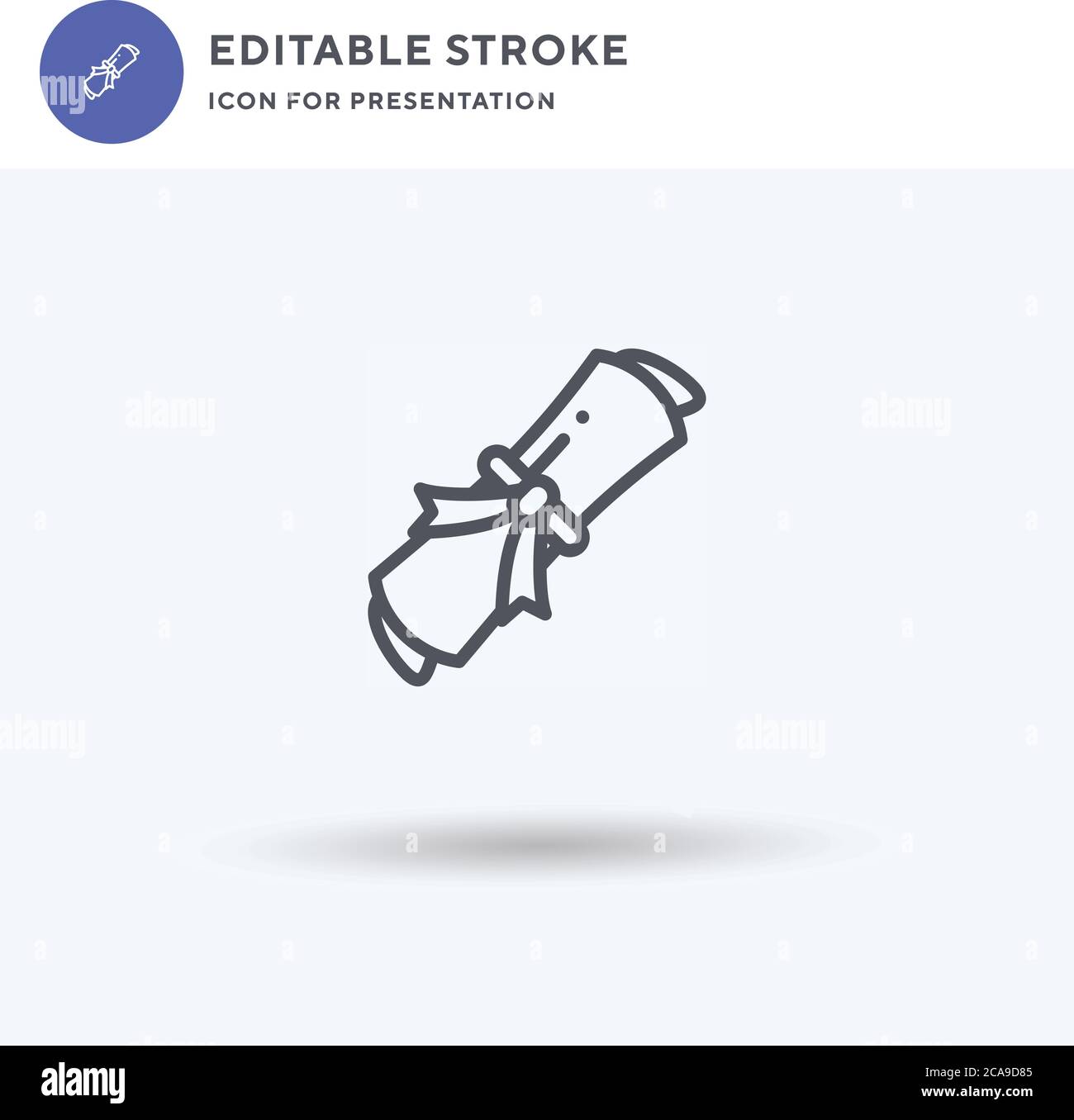 Certification icon vector, filled flat sign, solid pictogram isolated ...